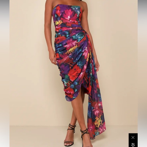 Lulus | Dresses | Nwt Small Lulus Uncommon Aesthetic Black Floral ...